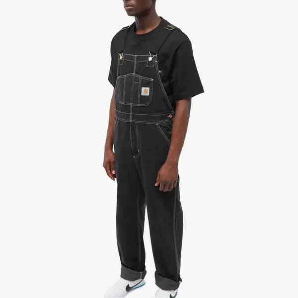 Carhartt Work In Progress Logo-patch Straight-leg Dungarees - Black