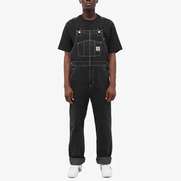 Carhartt Work In Progress Logo-patch Straight-leg Dungarees - Black