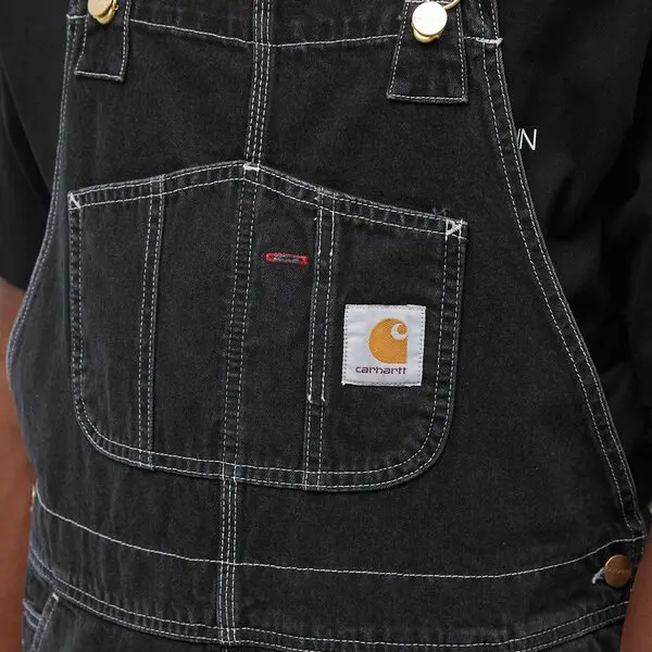 Carhartt Work In Progress Logo-patch Straight-leg Dungarees - Black