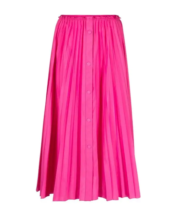 Red Valentino Pleated Midi Skirt With High Waist