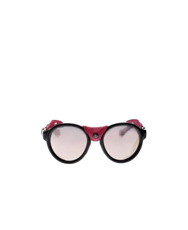 Moncler Oval Sunglasses With Leather Blinders - Pink