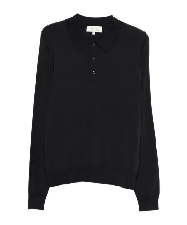 Studio Nicholson Long-sleeved Knit Polo Shirt