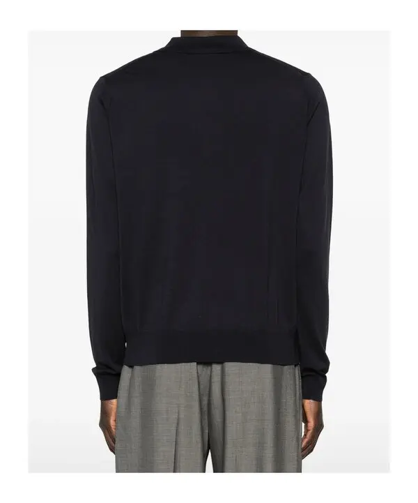 Studio Nicholson Long-sleeved Knit Polo Shirt