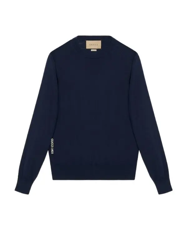 Gucci Embroidered Knit Sweater - Blue