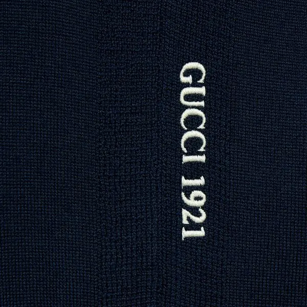 Gucci Embroidered Knit Sweater - Blue
