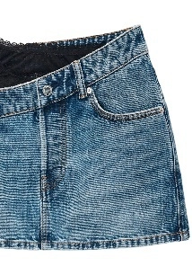 Alexander Wang Lace-detailed Mini Denim Skirt - Indigo