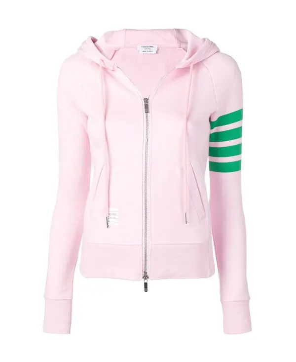 Thom Browne 4-striped Hooded Zip-up Jacket - Pink