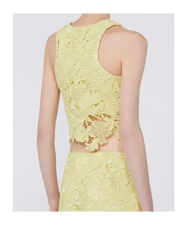 Sportmax Floral Macramé Cropped Top