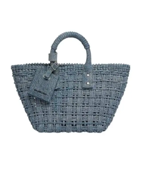 Balenciaga Bistro Denim Xs Basket Top Handle Bag - Blue