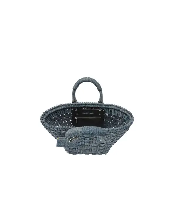 Balenciaga Bistro Denim Xs Basket Top Handle Bag - Blue