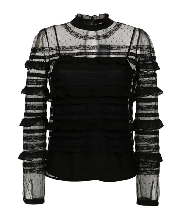 TWINSET Ruffle-detail Blouse - Black