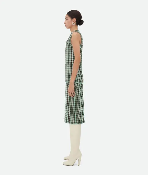 Bottega Veneta Checked Sleeveless U-neck Top
