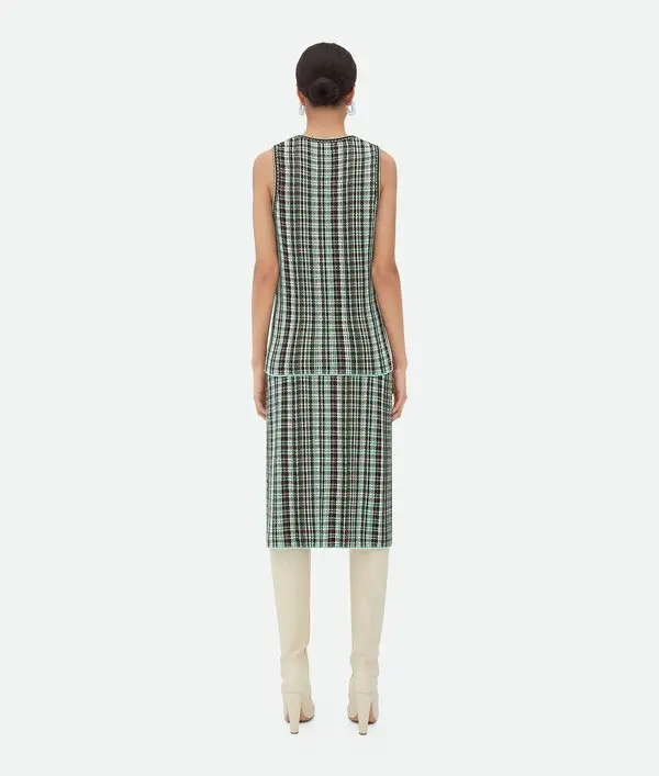 Bottega Veneta Checked Sleeveless U-neck Top