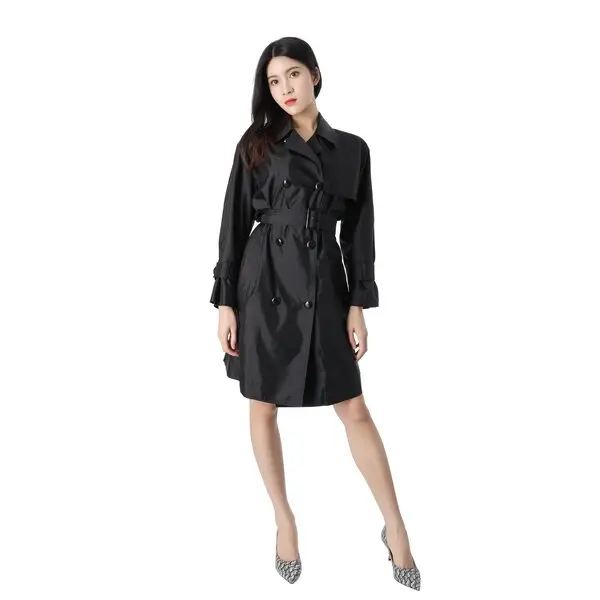 Emporio Armani Double-breasted Coat With Belt - Black