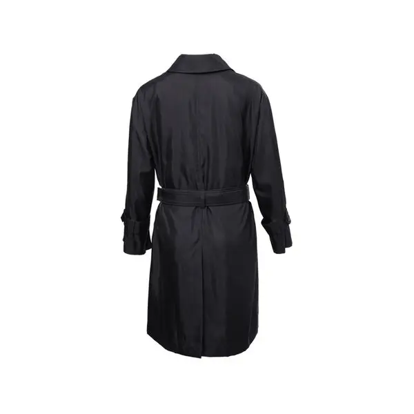 Emporio Armani Double-breasted Coat With Belt - Black