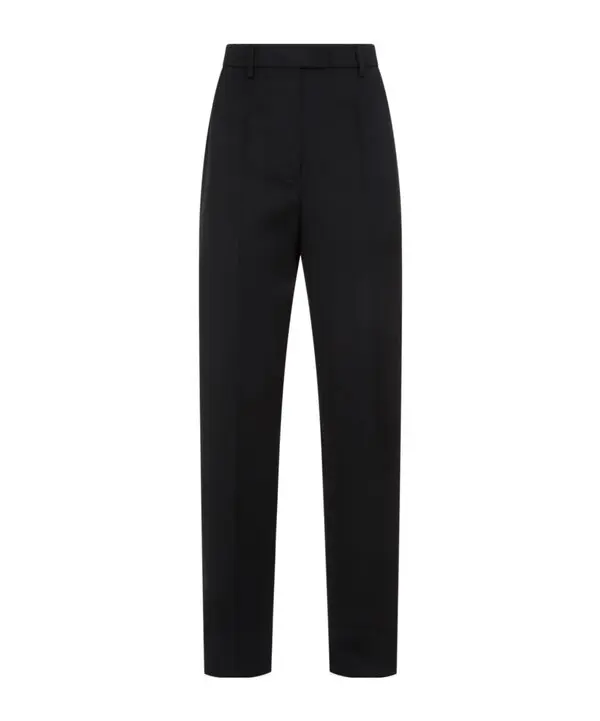 Prada Pleated Tapered-leg Trousers - Black