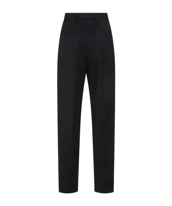 Prada Pleated Tapered-leg Trousers - Black