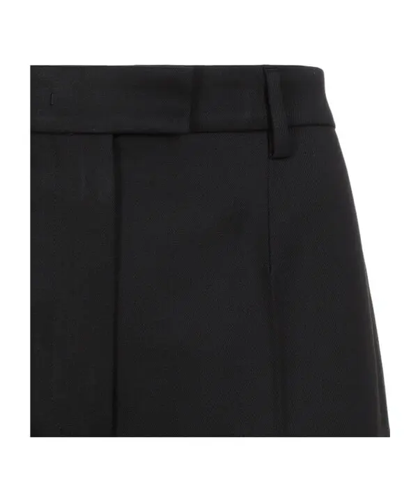 Prada Pleated Tapered-leg Trousers - Black