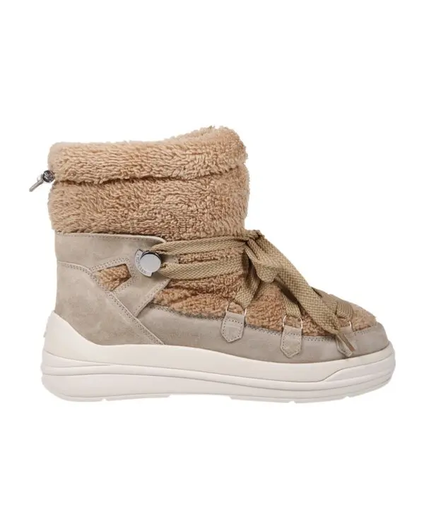 Moncler Lace-up Snow Boots - Nude