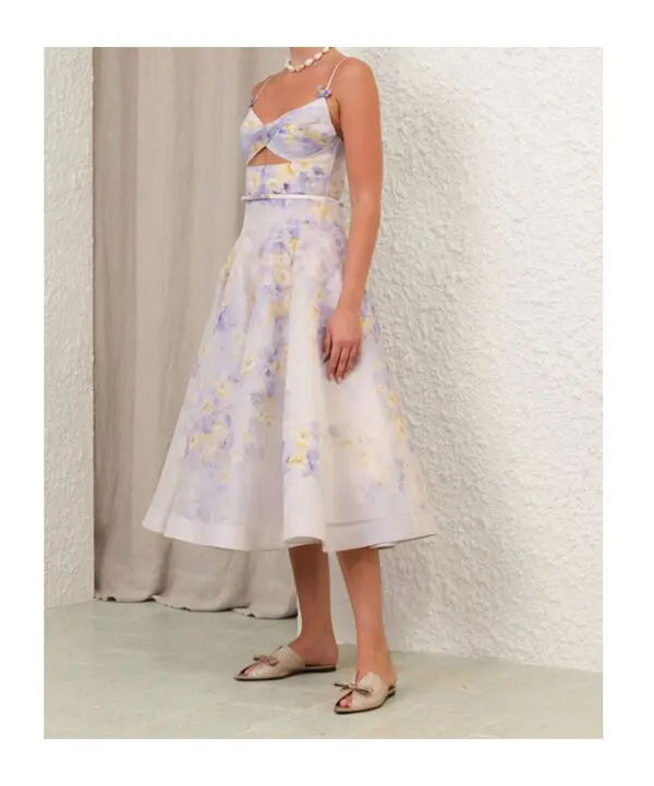 Zimmermann Crush Twist Front Midi Dress