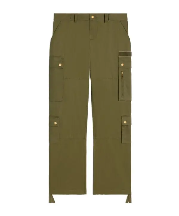 Celine Cargo Pants In Cotton Linen - Green