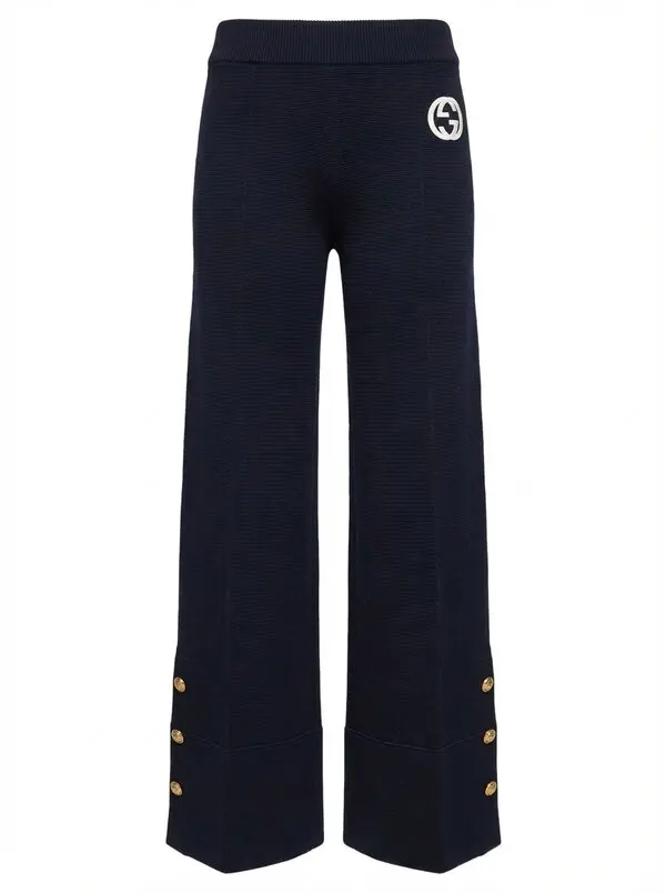 Gucci Logo Embroidered Buttoned Trousers