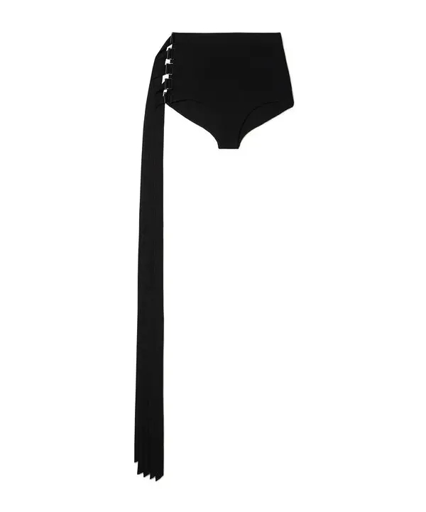 ANN DEMEULEMEESTER Xana Buckled Fringed Stretch-crepe Shorts - Black