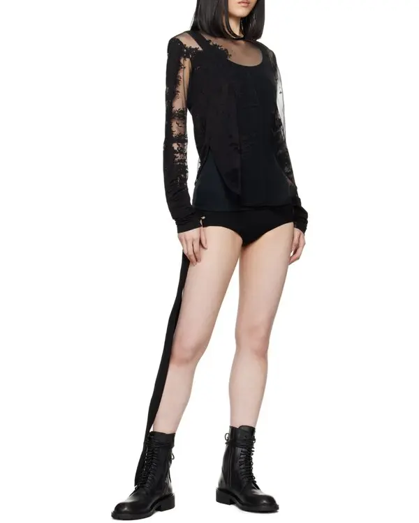 ANN DEMEULEMEESTER Xana Buckled Fringed Stretch-crepe Shorts