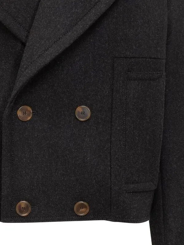 LANVIN Double-breasted Coat With Wide Lapels