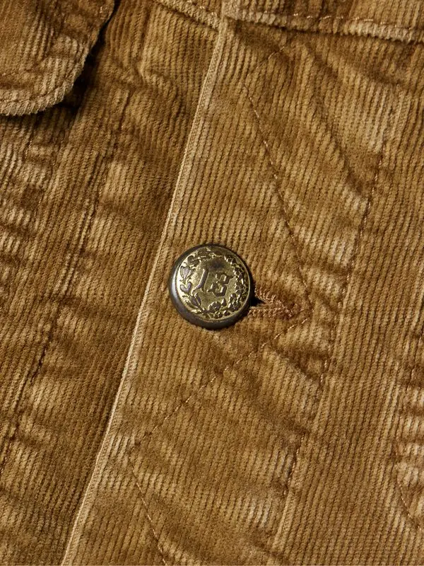 R13 Trucker Corduroy Jacket With Fleece Trim