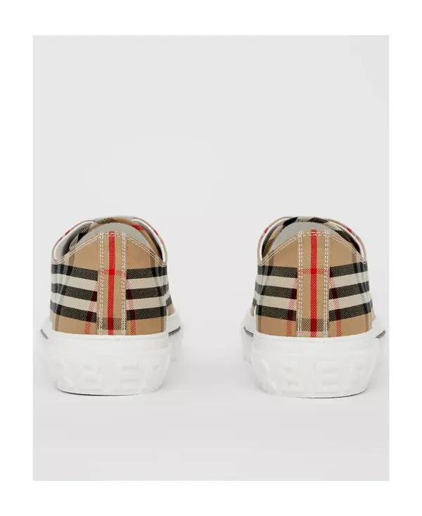 Burberry Checked Lace-up Sneakers - Brown
