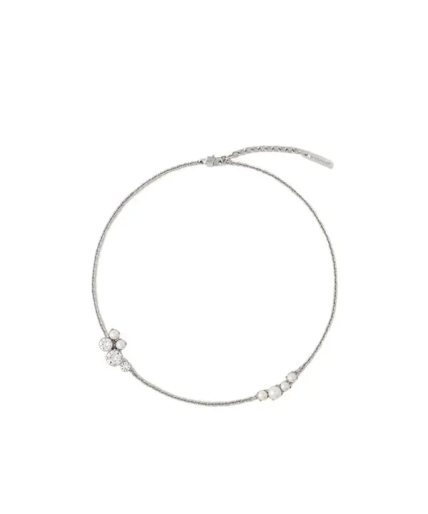 Givenchy Crystal Pearl Short Necklace - White/silver