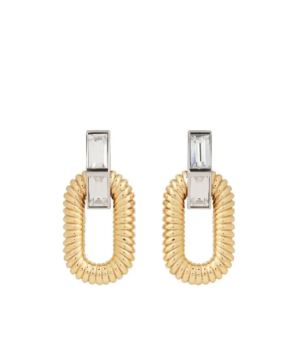 Rabanne Link Earrings With Rhinestones - Gold/rhinestone