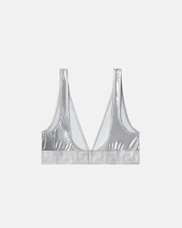 Versace Metallic Triangle Bikini Top