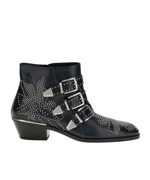 Chloé Susan Studded Buckle Boots - Deep Navy