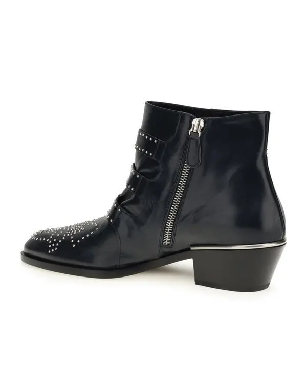 Chloé Susan Studded Buckle Boots - Deep Navy