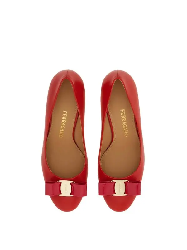 FERRAGAMO Vara Bow Pumps - Flame Red