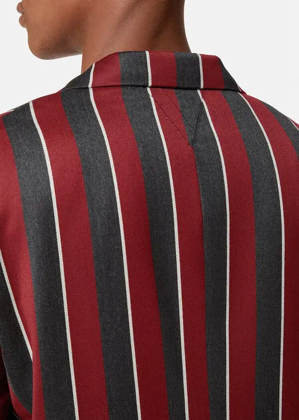 Versace Regimental Stripes-print Single-breasted Blazer - Black
