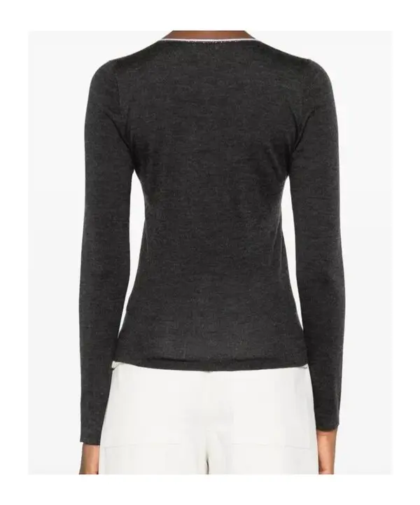 Brunello Cucinelli V-neck Fine Knit Jumper - White