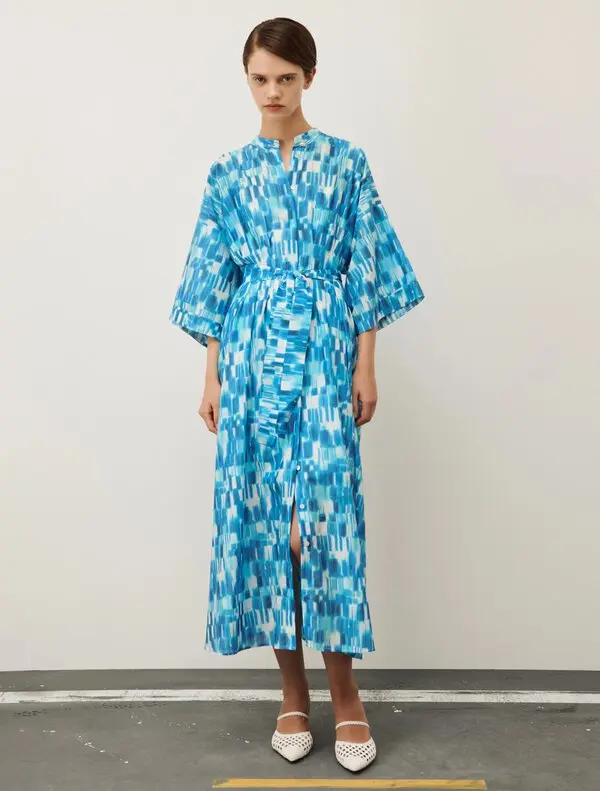 Marella Belted Printed Shirt Skirt