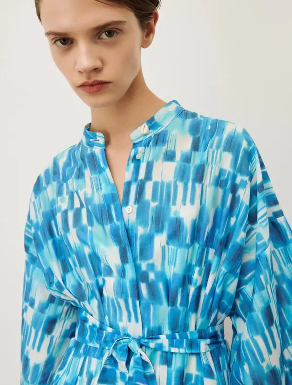 Marella Belted Printed Shirt Skirt