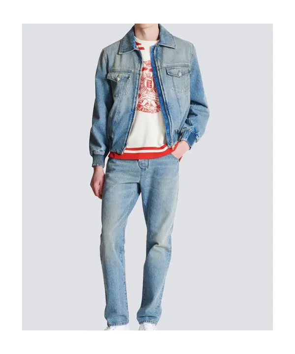 Balmain Cropped Denim Jacket