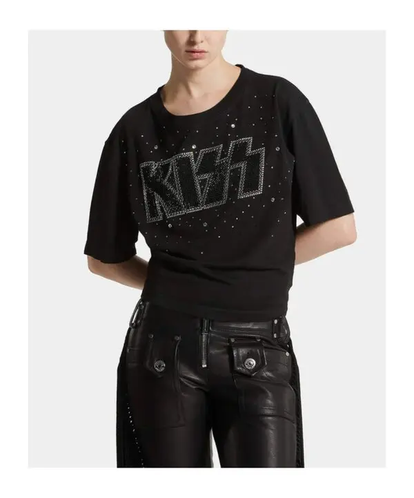 Dsquared2 X Kiss "kiss" Cropped T-shirt