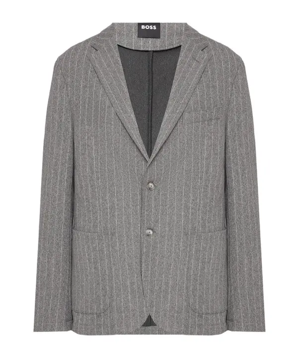 Hugo Boss Slim Fit Striped Blazer - Grey