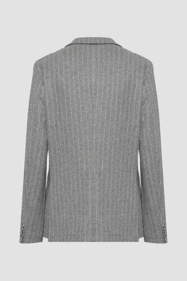 Hugo Boss Slim Fit Striped Blazer - Grey