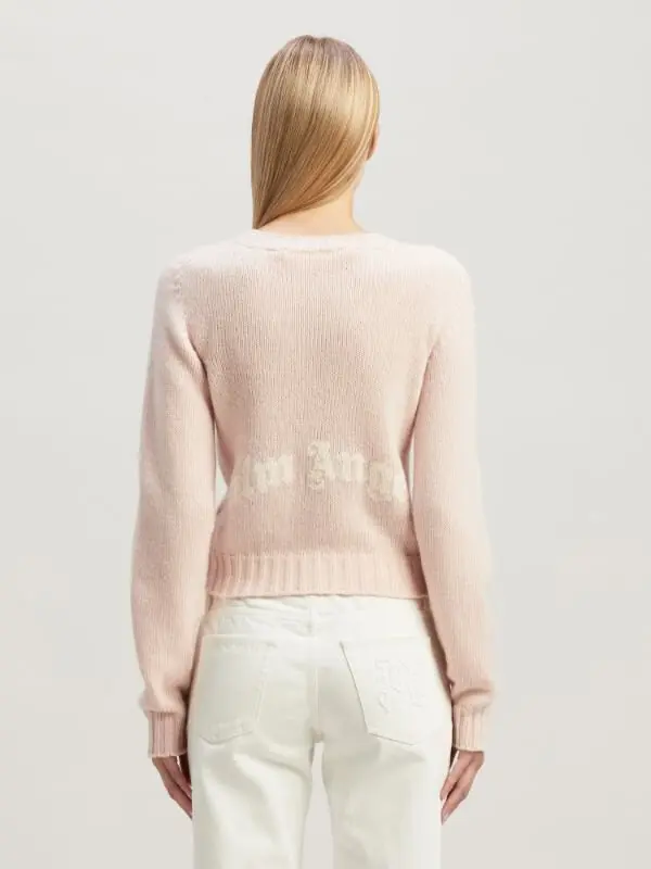 Palm Angels Logo Embroidered Knitted Jumper