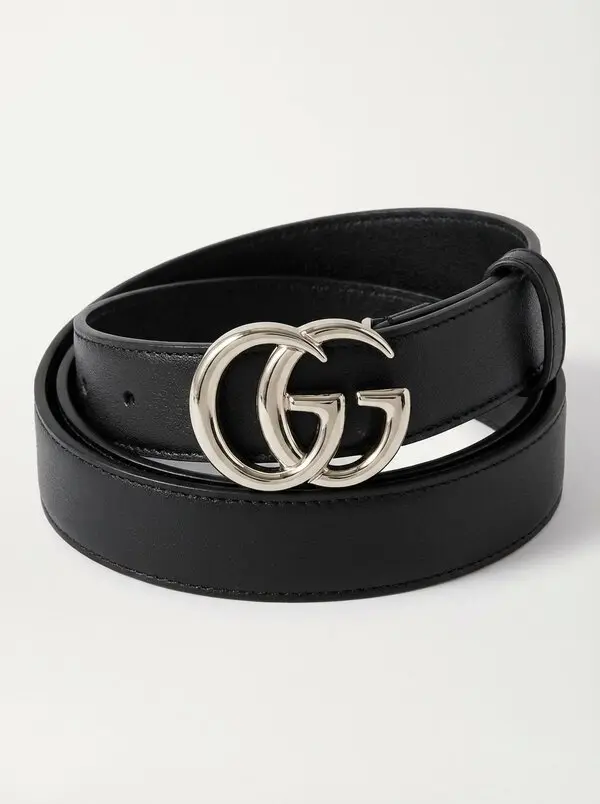 Gucci Gg Marmont Thin Belt - Black