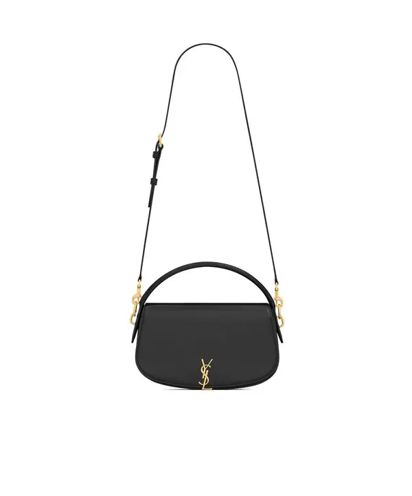 Saint Laurent Voltaire Logo Plaque Shoulder Bag - Black