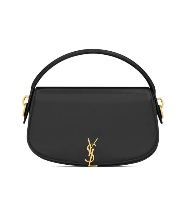 Saint Laurent Voltaire Logo Plaque Shoulder Bag - Black