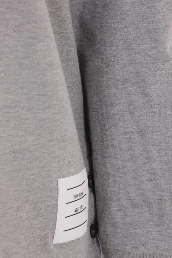 Thom Browne Engineered 4-bar Long Sleeve T-shirt - Light Gray